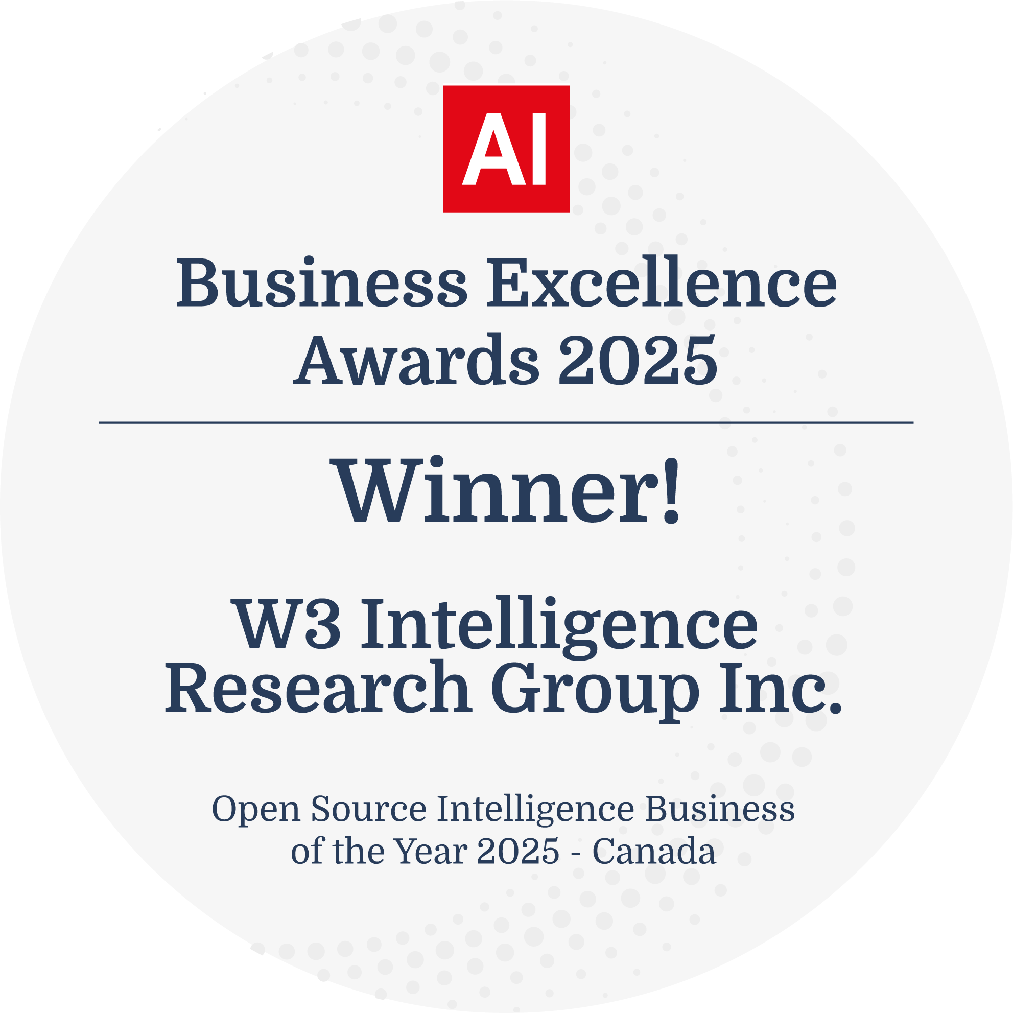 Awards and Recognition - W3 Intelligence Research Group